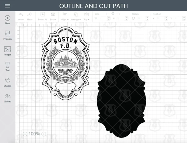 Boston Massachusetts Fire Department Firefighter Badge SVG Vector Files ...
