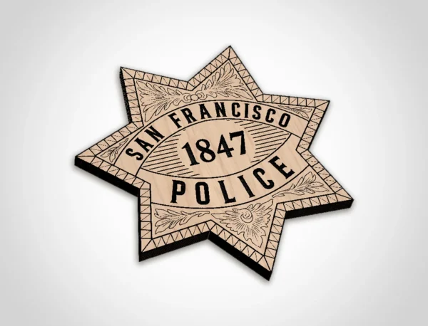 San Francisco California Police Department Star Badge 1847 SVG Vector ...