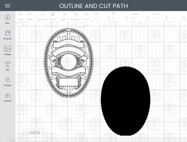 Blank Oval Shaped Police Badge With Banners v22 SVG Vector Files ...